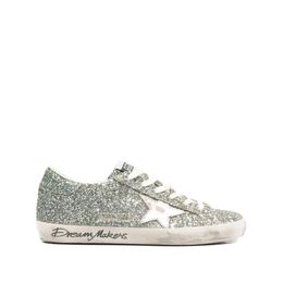Golden Goose Deluxe Brand Golden Goose Low-Top Sneaker - Glittery Low-Top Sneakers With Textured Finish - Gr. 38 (EU) - in Grau - f&uuml;r Damen