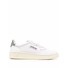 Autry Low-Top Sneaker - Round Toe Perforated White Leather Sneakers - Gr. 37 (EU) - in Wei&szlig; - f&uuml;r Damen
