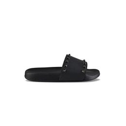 Valentino Garavani Loafer - Black Leather Flip-Flops With Decorative Studs - Gr. 39 (EU) - in Schwarz - f&uuml;r Damen