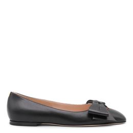 Valentino Black Leather Flats - Gr. 36,5 (EU) - in Schwarz