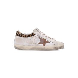 Golden Goose Deluxe Brand Golden Goose Low-Top Sneaker - Distressed White Leather Sneakers With Leopard Pri - Gr. 36 (EU) - in Beige - f&uuml;r Damen