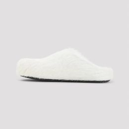 Marni Slipper & Pantoletten - Natural White Calf Hair Fussbett Mules - Gr. 36 (EU) - in Wei&szlig; - f&uuml;r Damen