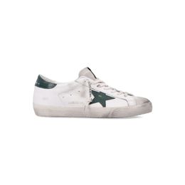 Golden Goose Deluxe Brand Golden Goose Low-Top Sneaker - White Leather Sneakers With Green Star Accent - Gr. 44 (EU) - in Wei&szlig; - f&uuml;r Damen