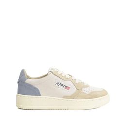 Autry Low-Top Sneaker - Low-Top Sneakers With Blue Panel Accents - Gr. 36 (EU) - in Beige - f&uuml;r Damen
