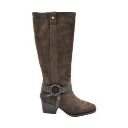 Janet & Janet Janet & Janet Stiefel - Mid-Calf Suede Boots With Decorative Strap - Gr. 38 (EU) - in Schwarz - f&uuml;r Damen