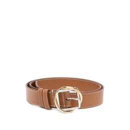 Jacquemus G&uuml;rtel - Brown Belt With Silver-Tone Buckle - Gr. 75 - in Braun - f&uuml;r Damen