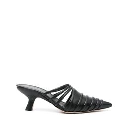 Vic Mati&eacute; Vic Mati&eacute; Sandalen - Pointed Toe Black Calf Leather Sandals - Gr. 39,5 (EU) - in Grau - f&uuml;r Damen