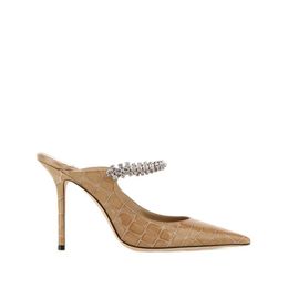Jimmy Choo Hohe Schuhe - Pointed-Toe High-Heeled Sandals - Gr. 39 (EU) - in Beige - f&uuml;r Damen