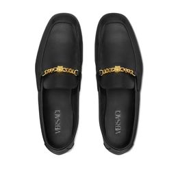 Versace Loafer - Flat Leather Shoes - Gr. 44 (EU) - in Schwarz - f&uuml;r Damen