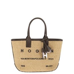 Hogan Hobo Bags - Mini Shopping Bag With Address Logo - Gr. unisize - in Braun - f&uuml;r Damen