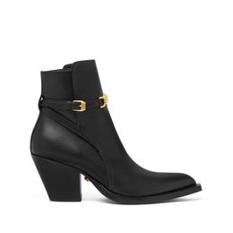 Versace Stiefel - Calf Leather Ankle Boots - Gr. 36 (EU) - in Schwarz - f&uuml;r Damen