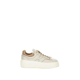 Hogan Low-Top Sneaker - H-Stripes Allacciato H Lissata - Gr. 37,5 (EU) - in Beige - f&uuml;r Damen