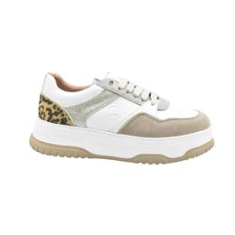 Janet & Janet Janet & Janet Low-Top Sneaker - Platform Sneakers With Leopard Print - Gr. 39 (EU) - in Wei&szlig; - f&uuml;r Damen