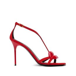 Balmain Sandalen - Open-Toe Sandals With Stiletto Heel - Gr. 36 (EU) - in Rot - f&uuml;r Damen