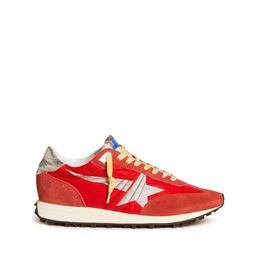 Golden Goose Deluxe Brand Golden Goose Low-Top Sneaker - Red Sneakers With Silver Star Accents - Gr. 36 (EU) - in Rot - f&uuml;r Damen