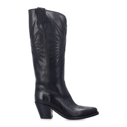 Golden Goose Deluxe Brand Golden Goose Stiefel - Wish Star Black Leather Mid-Calf Boots - Gr. 36 (EU) - in Schwarz - f&uuml;r Damen