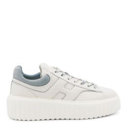Hogan Low-Top Sneaker - White And Light Blue Leather Sneakers - Gr. 36,5 (EU) - in Wei&szlig; - f&uuml;r Damen