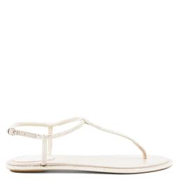 Rene Caovilla Ren&eacute; Caovilla Sandalen - White Leather Flats - Gr. 39 (EU) - in Wei&szlig; - f&uuml;r Damen