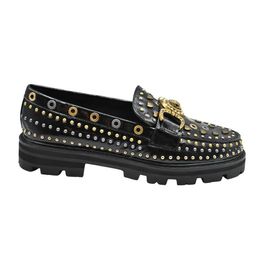 Black Loafers With Gold Buckle - Gr. 37 (EU) - in Schwarz