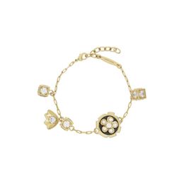 Salvatore Ferragamo Armband - Gold-Plated Charm Bracelet With Hanging Crystals - Gr. ONE SIZE - in Mehrfarbig - f&uuml;r Damen