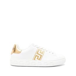 Versace Low-Top Sneaker - Ivory White Calf Leather Sneakers - Gr. 40 (EU) - in Wei&szlig; - f&uuml;r Damen