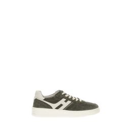 Hogan Low-Top Sneaker - Low-Top Suede Sneakers With Leather Heel Detail - Gr. 6_5 - in Gr&uuml;n - f&uuml;r Damen