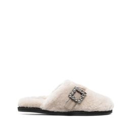 Roberto Festa Sandalen - Slip-On Sandals With Fleece Texture - Gr. 39 (EU) - in Grau - f&uuml;r Damen