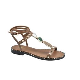 Ash Sandalen - Laced Detail Low Shoes With Decorative Stones - Gr. 37 (EU) - in Braun - f&uuml;r Damen