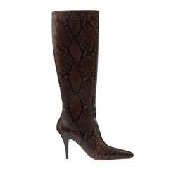 Stella McCartney Stiefel - Knee-High Snake-Effect Boots With Stiletto Heel - Gr. 38 (EU) - in Braun - f&uuml;r Damen