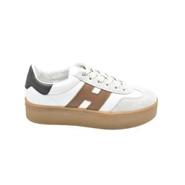 Hogan Low-Top Sneaker - Cream Low-Top Platform Sneakers With Textured Sole - Gr. 38 (EU) - in Beige - f&uuml;r Damen