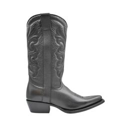 Ash Stiefel - Textured Leather Mid-Calf Western Boots - Gr. 37,5 (EU) - in Grau - f&uuml;r Damen