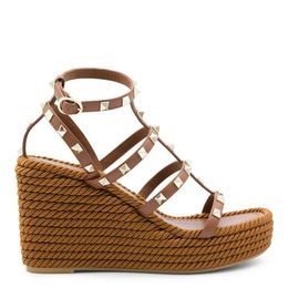 Valentino Garavani Sandalen - Wedge Sandals With Textured Rope Sole - Gr. 39 (EU) - in Braun - f&uuml;r Damen