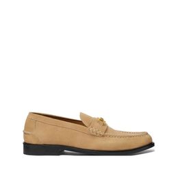 Versace Loafer - Sand Brown Calf Suede Flat Shoes - Gr. 44 (EU) - in Braun - f&uuml;r Damen