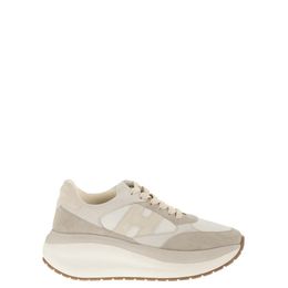 Hogan Low-Top Sneaker - Sculptural Suede And Leather Maxi I Active Sneaker - Gr. 38,5 (EU) - in Beige - f&uuml;r Damen