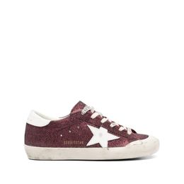 Golden Goose Deluxe Brand Golden Goose Low-Top Sneaker - Bordeaux Red Glitter Low-Top Sneakers With Signatu - Gr. 35 (EU) - in Wei&szlig; - f&uuml;r Damen