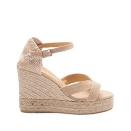 Castaner Sandalen - Beige Wedge Sandals With Braided Jute - Gr. 36 (EU) - in Beige - f&uuml;r Damen