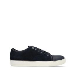 Lanvin Low-Top Sneaker - Navy Blue Calf Suede Lace-Up Sneakers - Gr. 10 - in Schwarz - f&uuml;r Damen