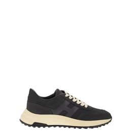 Hogan Low-Top Sneaker - Fluid Shape Hyperlight Suede Trainers - Gr. 7_5 - in Schwarz - f&uuml;r Damen