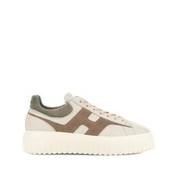 Hogan Low-Top Sneaker - Beige And Brown H-Stripes Low-Top Sneakers - Gr. 9_5 - in Beige - f&uuml;r Damen