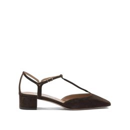 Aquazzura Hohe Schuhe - Tapered Toe Slingback Pumps With T-Strap Design - Gr. 36,5 (EU) - in Braun - f&uuml;r Damen