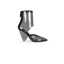 Balmain Stiefel - Transparent Ankle Boot 95 - Gr. 38 (EU) - in Grau - f&uuml;r Damen