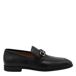 Salvatore Ferragamo Loafer - Men's Polished Leather Flat Shoes - Gr. 6 - in Schwarz - f&uuml;r Damen