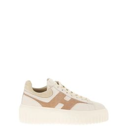 Hogan Low-Top Sneaker - H-Stripes Leather And Suede Trainers With Extra-Li - Gr. 36,5 (EU) - in Beige - f&uuml;r Damen