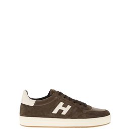 Hogan Low-Top Sneaker - H668 - H-Tv Leather And Suede Trainers - Gr. 10 - in Grau - f&uuml;r Damen