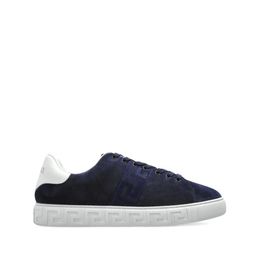 Versace Low-Top Sneaker - Navy Suede Low-Top Sneakers - Gr. 44 (EU) - in Schwarz - f&uuml;r Damen