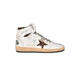 Golden Goose Deluxe Brand Golden Goose Low-Top Sneaker - White High-Top Sneakers With Leopard Print Accents - Gr. 35 (EU) - in Wei&szlig; - f&uuml;r Damen