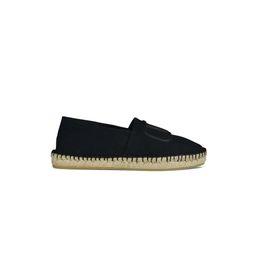Valentino Garavani Loafer - Foldable Black Canvas Espadrilles With Natural Rop - Gr. 40 (EU) - in Schwarz - f&uuml;r Damen