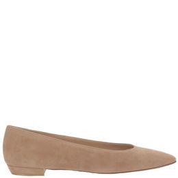 Gianvito Rossi Beige Suede Ballerina Flats - Gr. 38,5 (EU) - in Beige