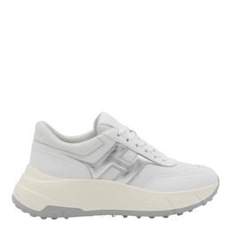 Hogan Low-Top Sneaker - White Sneakers With Metallic Accent - Gr. 36,5 (EU) - in Grau - f&uuml;r Damen