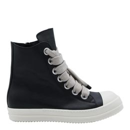 Rick Owens Low-Top Sneaker - High-Top Sneakers With Oversized Light Grey Lace - Gr. 40 (EU) - in Schwarz - f&uuml;r Damen